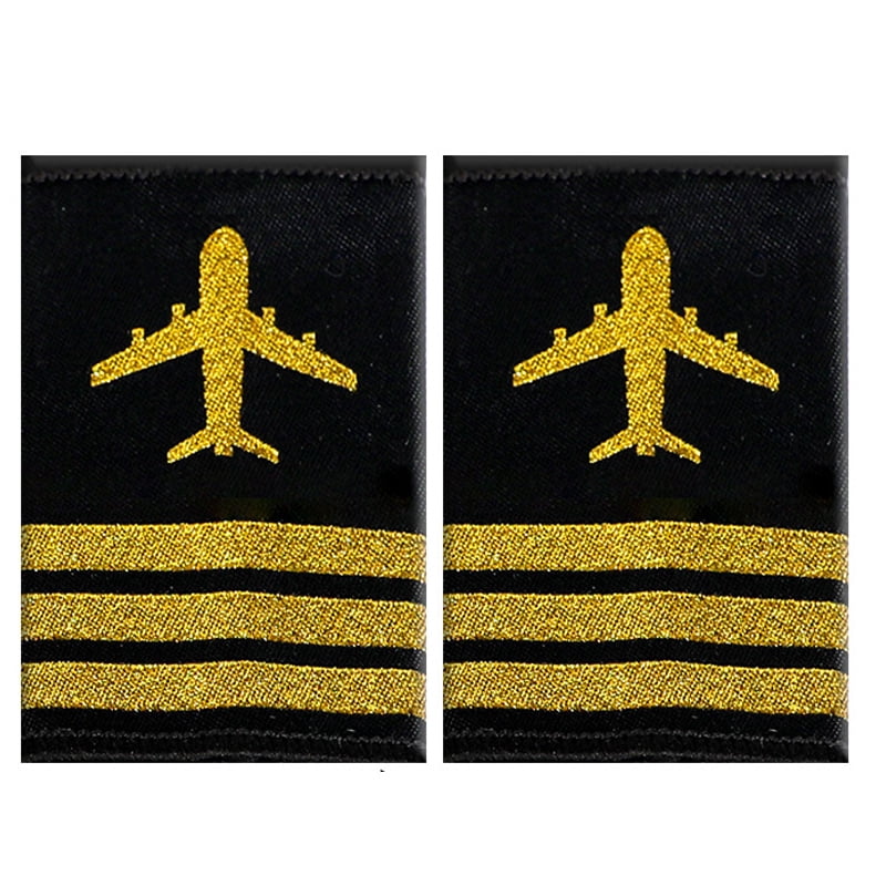 1Set Captain Epaulets Flight Uniform Epaulet for Flight Captain Cosplay ...
