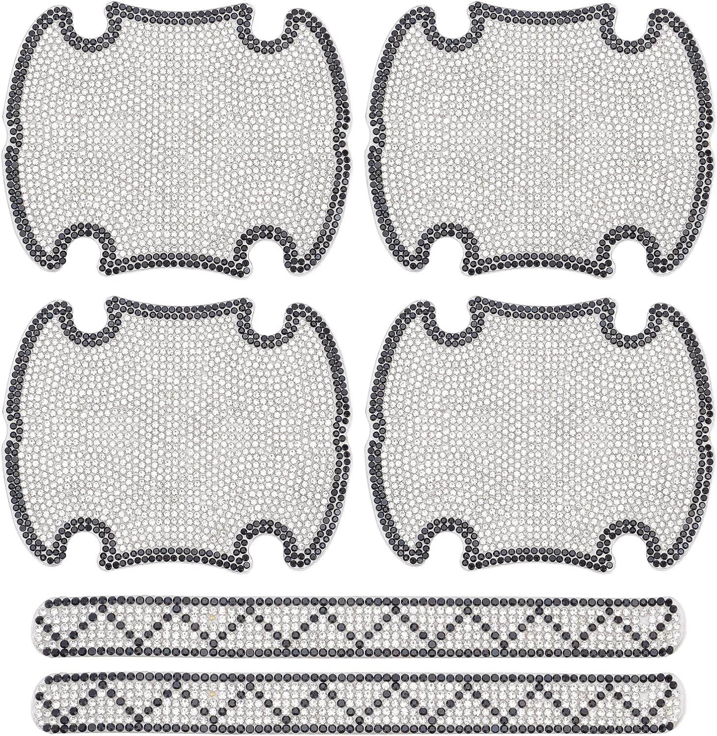 1Set Car Door Handle Bling Rhinestones Stickers Door Handle Scratch ...