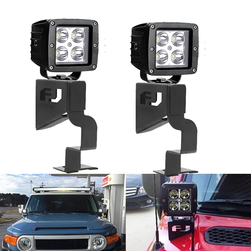 1Set Car Front Cowl 4inch 18W Led Work Light Bar With Windshield Pillar ...