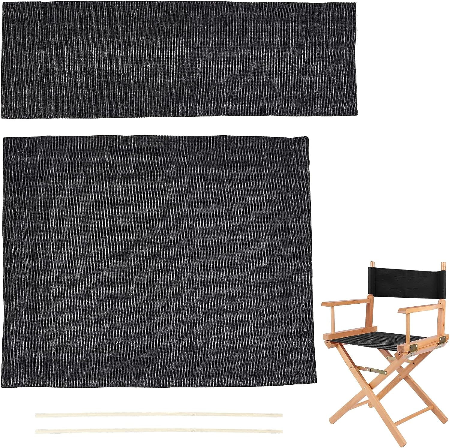 1Set Chair Replacement Canvas Black Casual Directors Chair Cover Kit ...