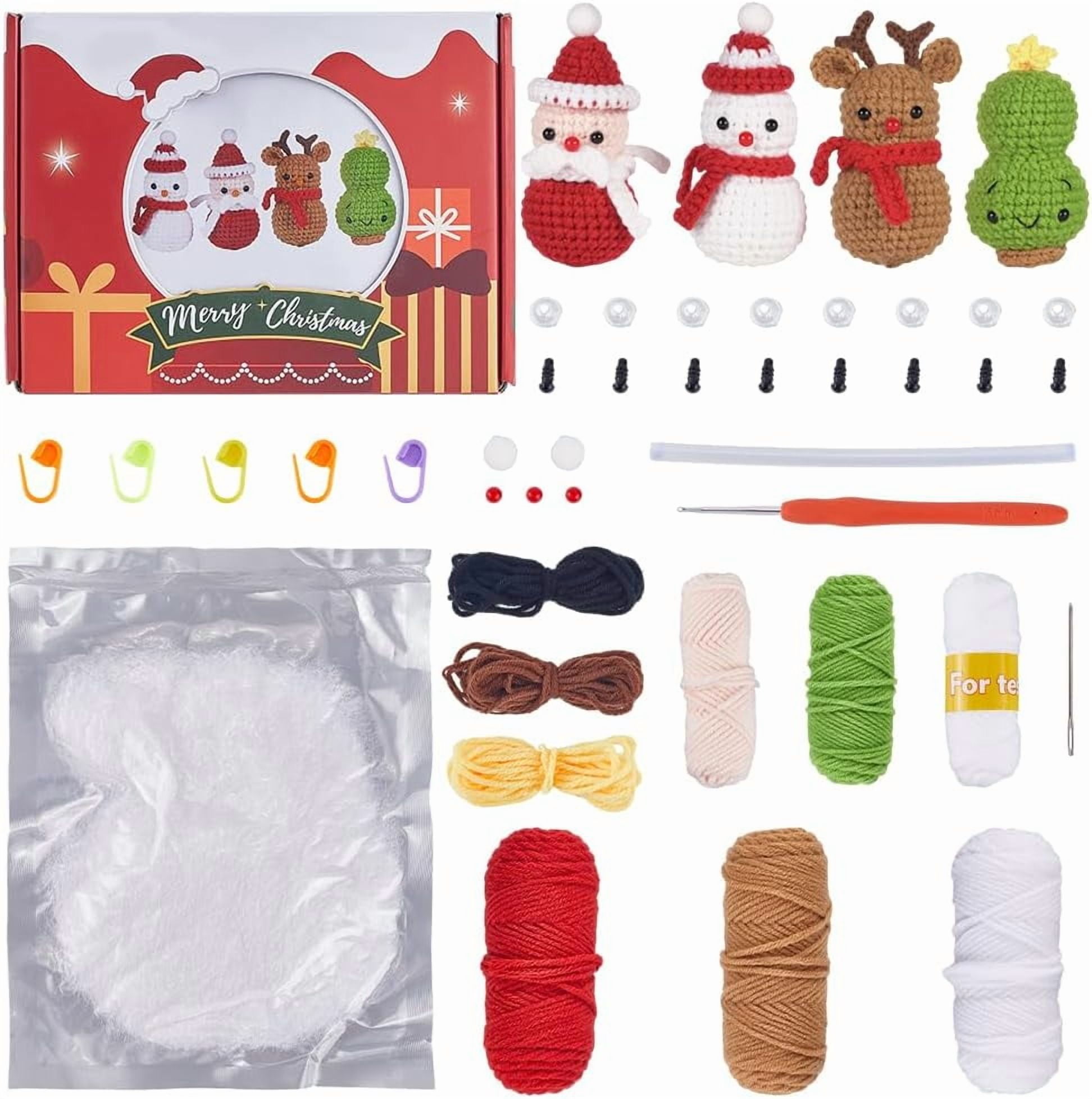 1Set Christmas Theme DIY Crochet Kit for Beginners Including Yarn ...