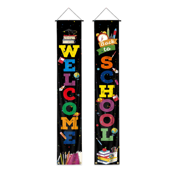 1Set Clearance Sale! Cloth Welcome Banner Set, 2-Piece Hanging Flags ...