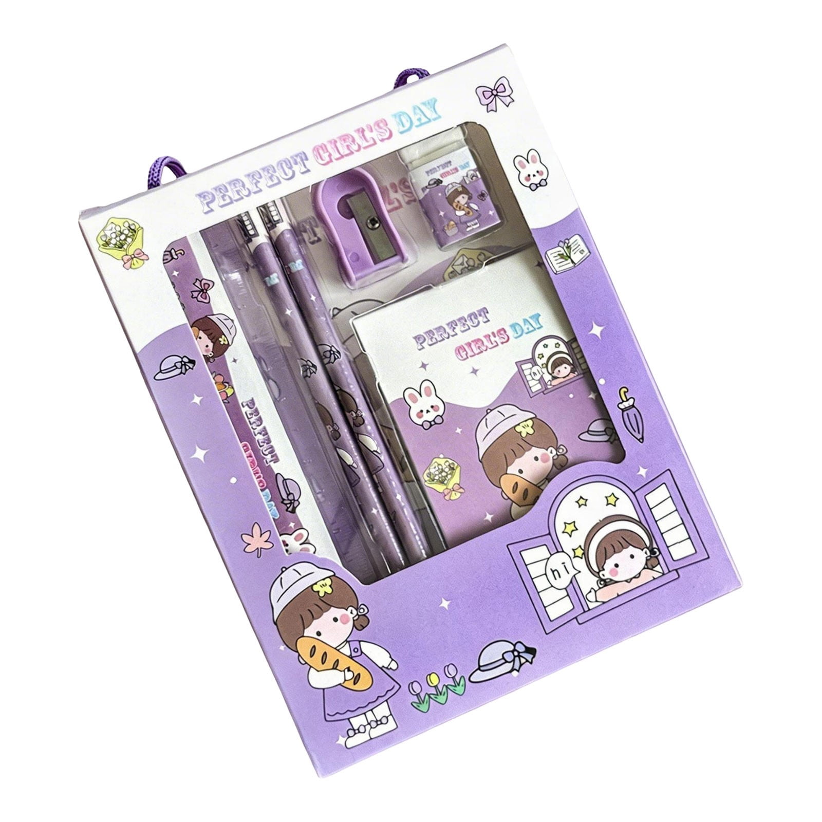 1Set Clearance Sale! PVC Stationery Gift Set, Includes Ruler, Pencils ...
