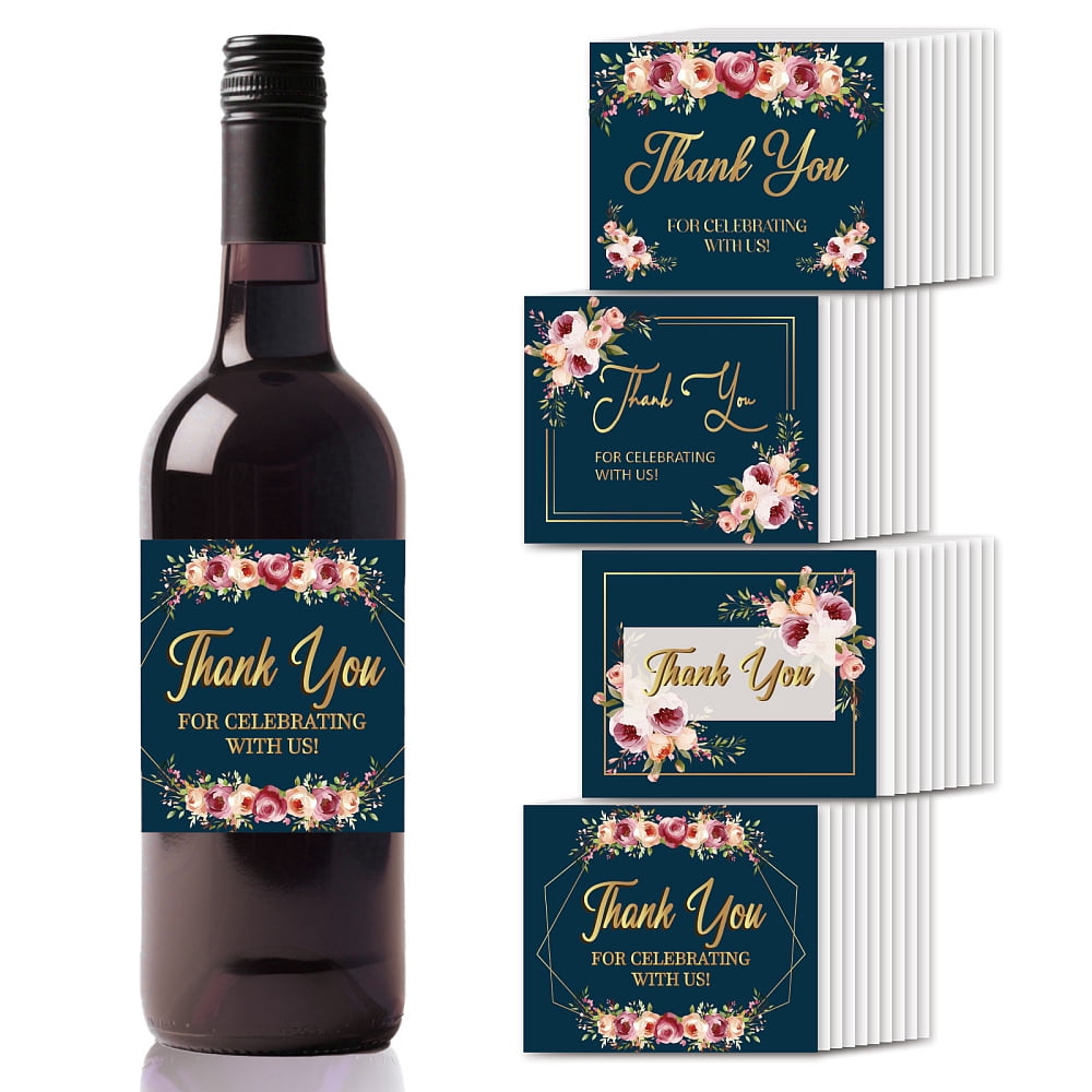 1Set Coated Paper Adhesive Sticker Wine Bottle Adhesive Label Rectangle ...
