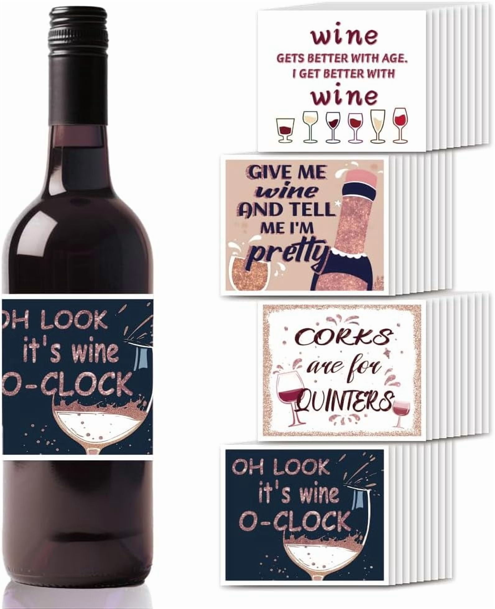 1Set Coated Paper Adhesive Sticker Wine Bottle Adhesive Label Rectangle ...