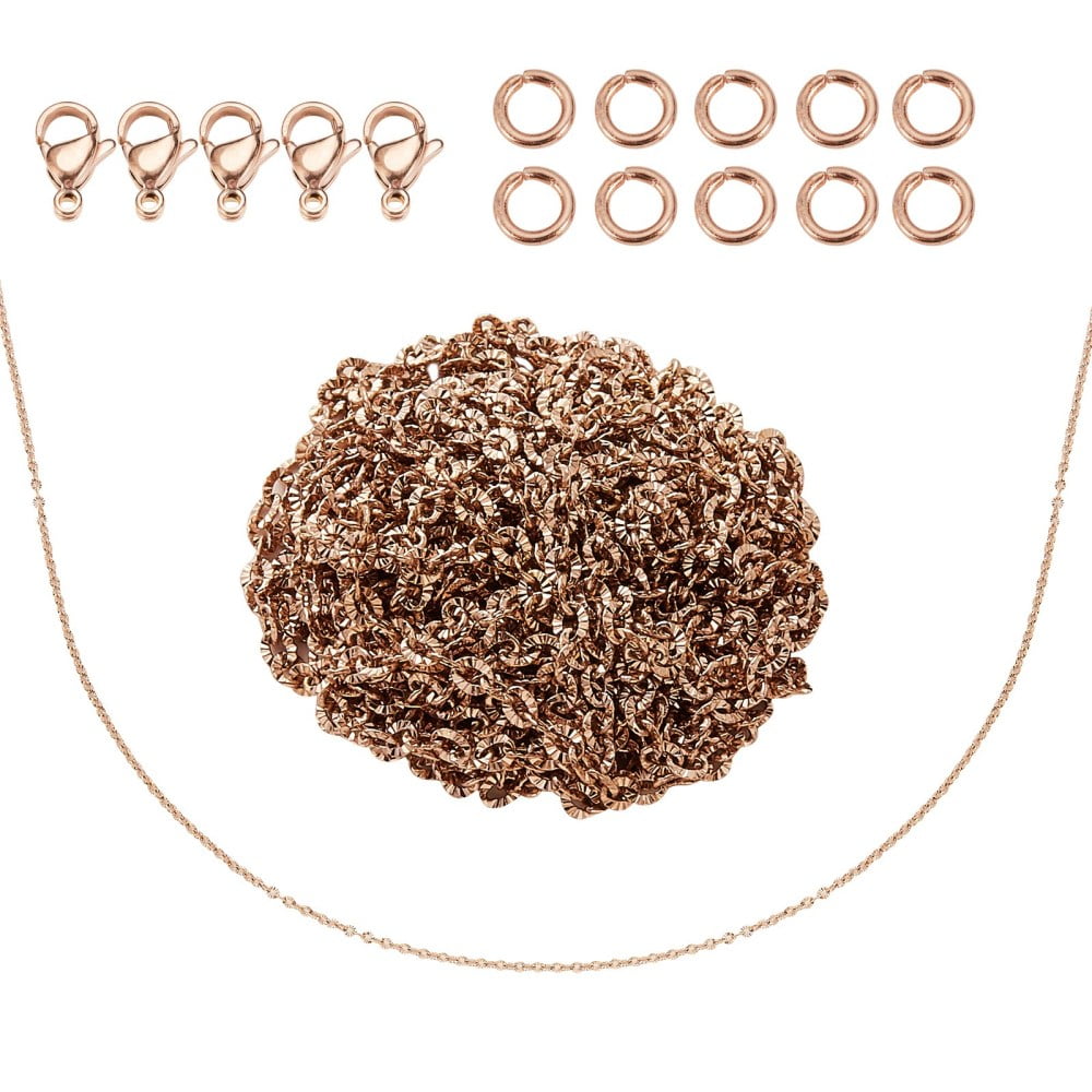 1Set DIY 304 Stainless Steel Cable Chains Necklace Making Kits ...