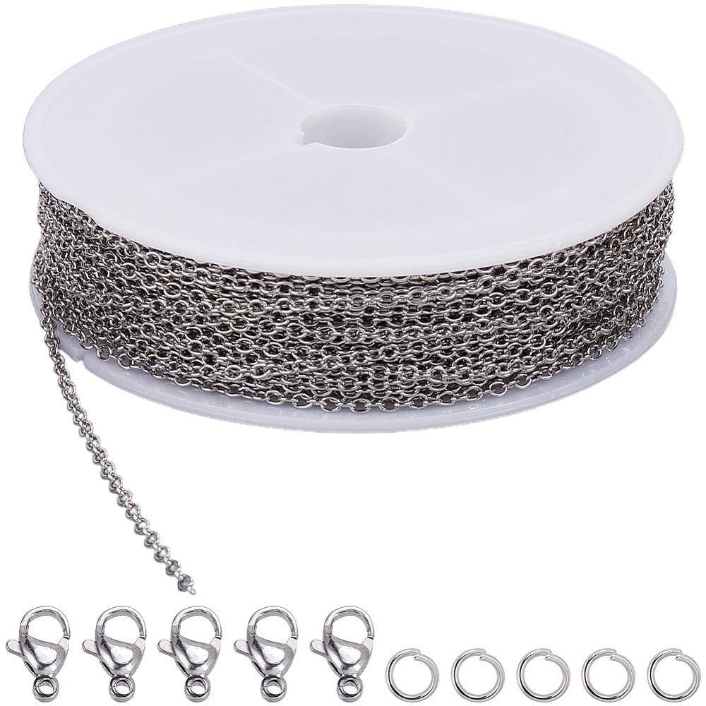 1Set DIY 304 Stainless Steel Cable Chains Necklaces Making Kits ...