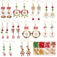 1Set DIY Christmas Theme Alloy & Glass Dangle Earring Making Kits Mixed ...