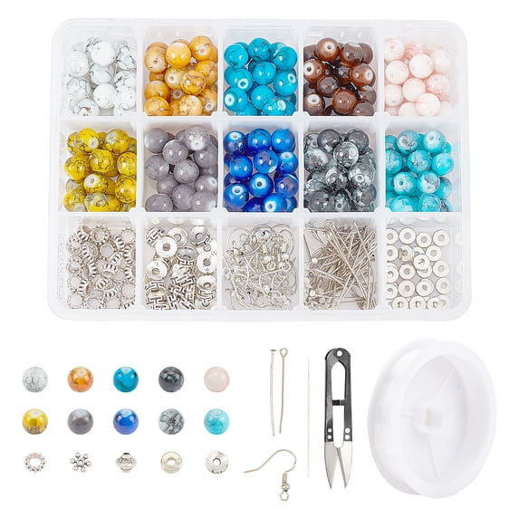 1Set DIY Earring & Bracelets Making Kits Including Baking Paint Glass ...