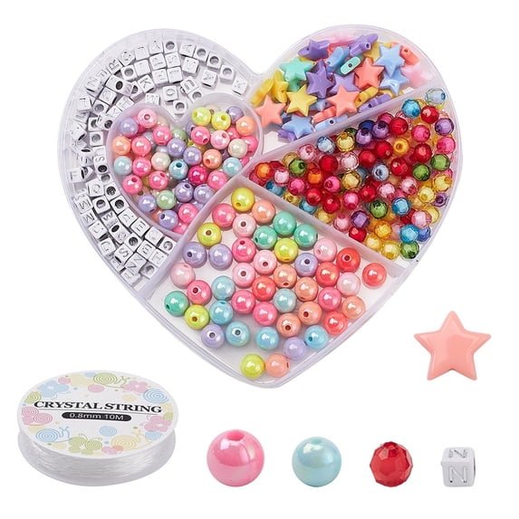 1Set DIY Jewelry Making Kits Including Round & Star & Cube Acrylic ...