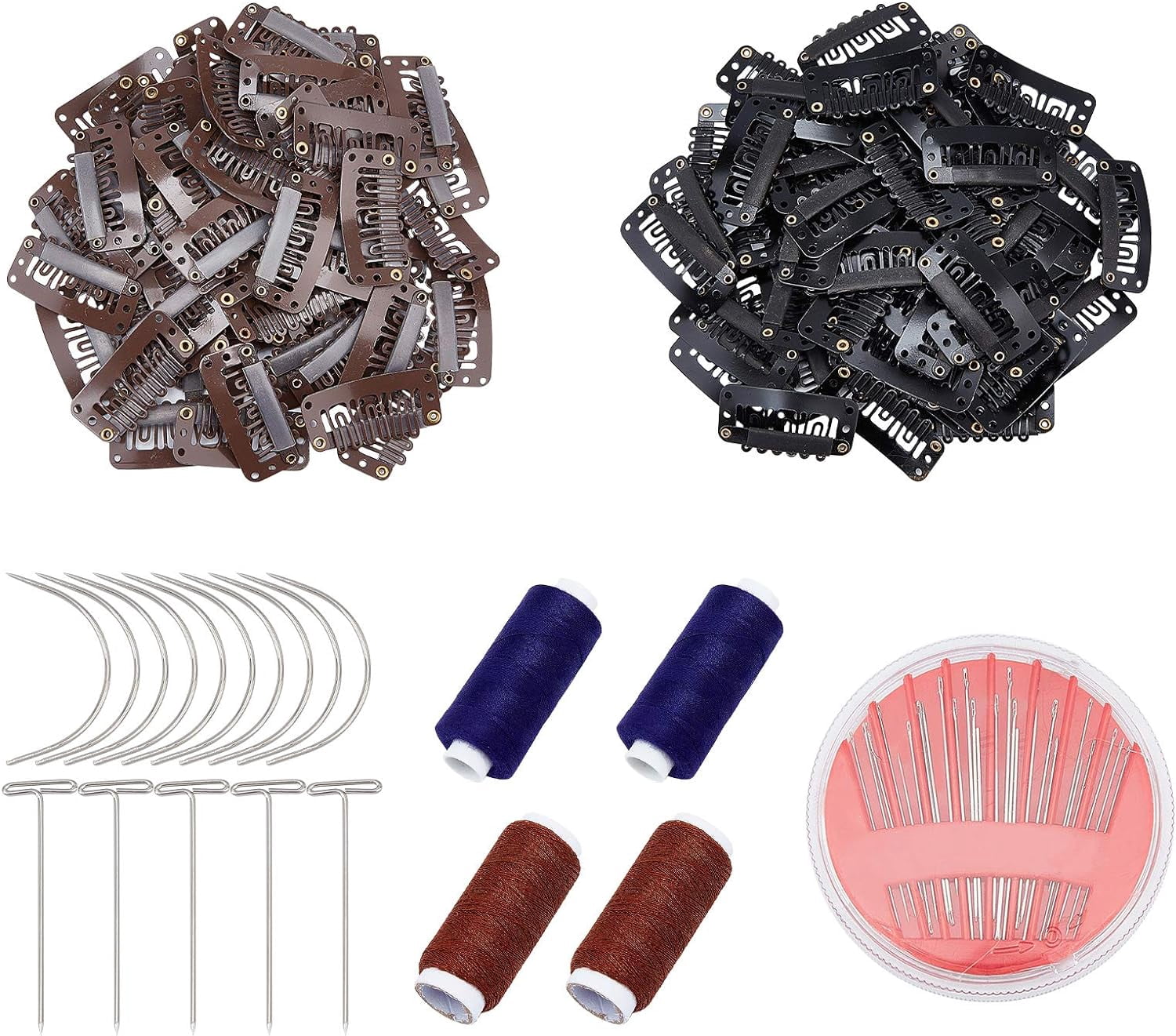1Set DIY Snap Hair Clips Making Kits with Polyester Sewing Thread Iron ...