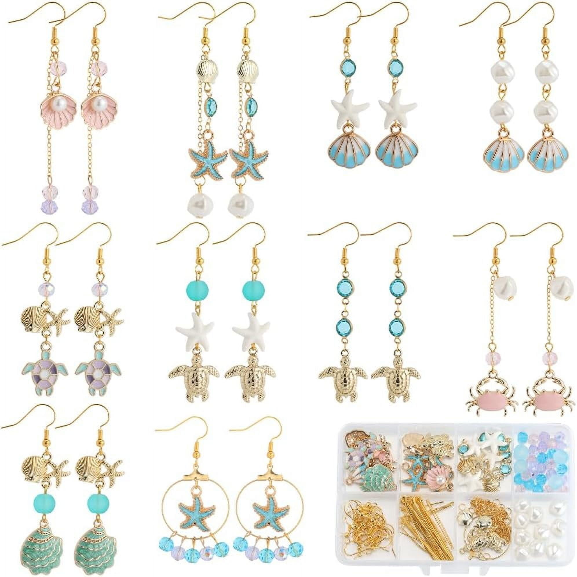 1Set DIY Turquoise & Alloy Earring Making Kit Mixed Color 4~40x0.5~20x0 ...