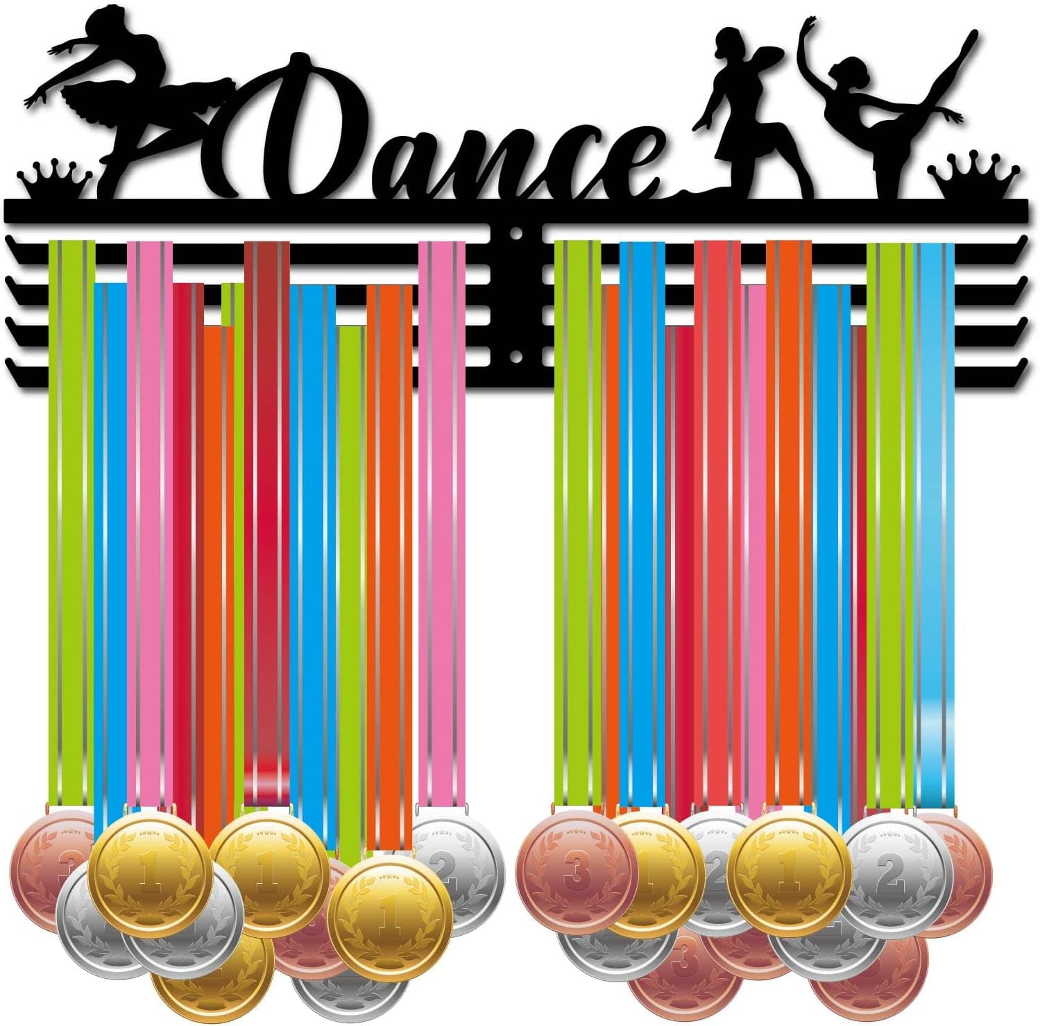 1Set Dance Medal Hanger Display Sports Medal Holder Over 60+ Medals Award Iron Holder Rack Frame ...