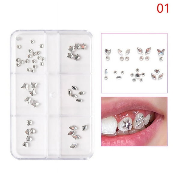 HYLLai Tooth Gem Kit, DIY Shiny Teeth Crystal Set 20 Pieces, Resin ...