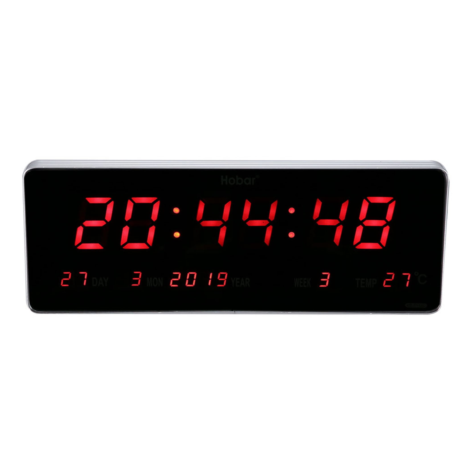 1Set Digital Led Clock, Aluminum Alloy Led Digital Clock Office Living Room Wall Hanging Clock ...