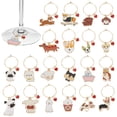 1Set Dog Alloy Enamel Wine Glass Charms with 316 Surgical Stainless ...