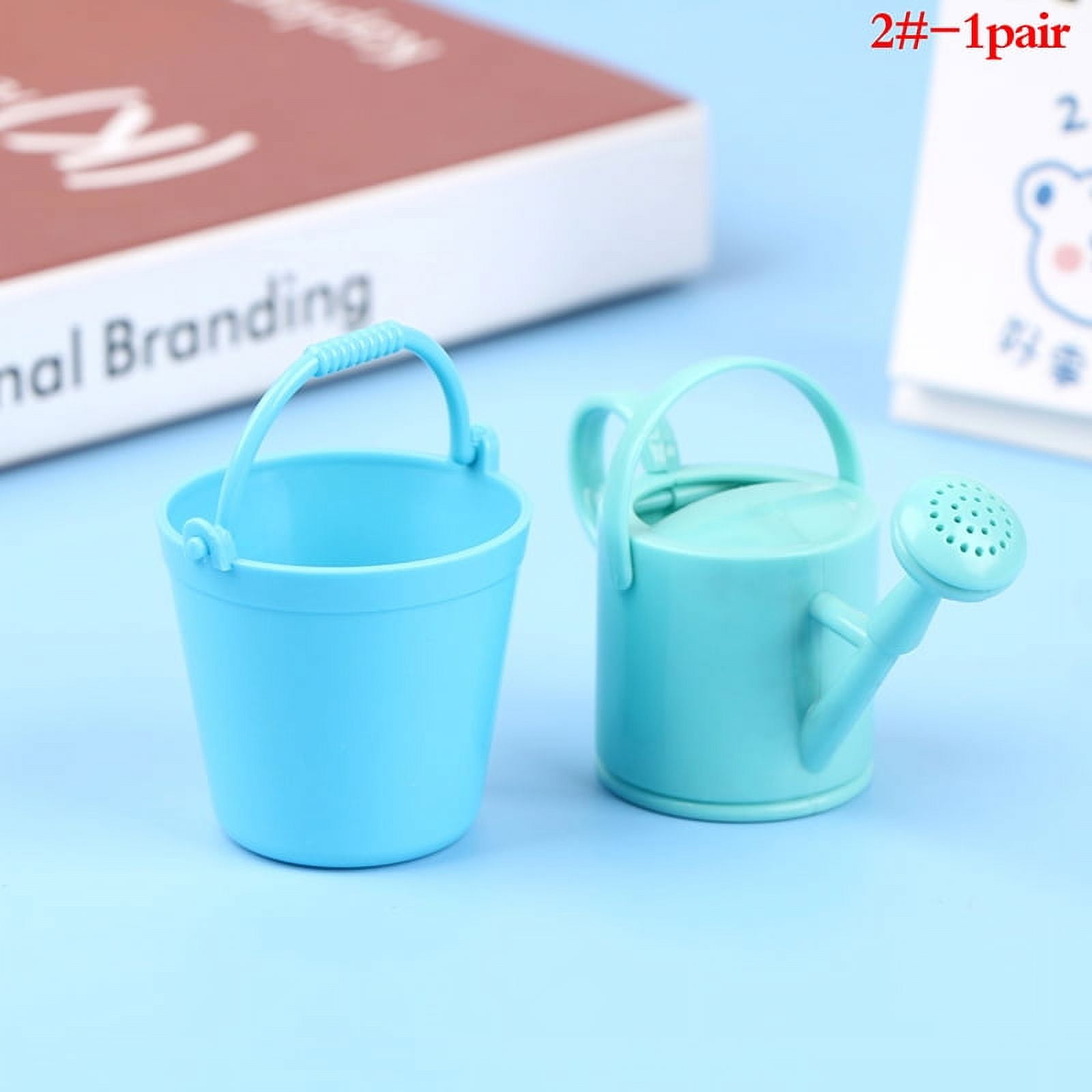 1Set Dollhouse Miniature Bucket Watering Can Model Plant Watering Tool ...