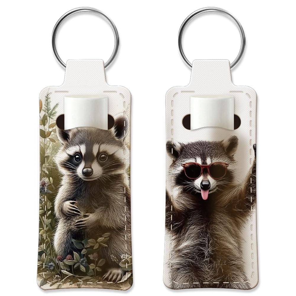 1Set Elastic Neoprene Keychains Lipstick Bags with Iron Keychain Rings ...