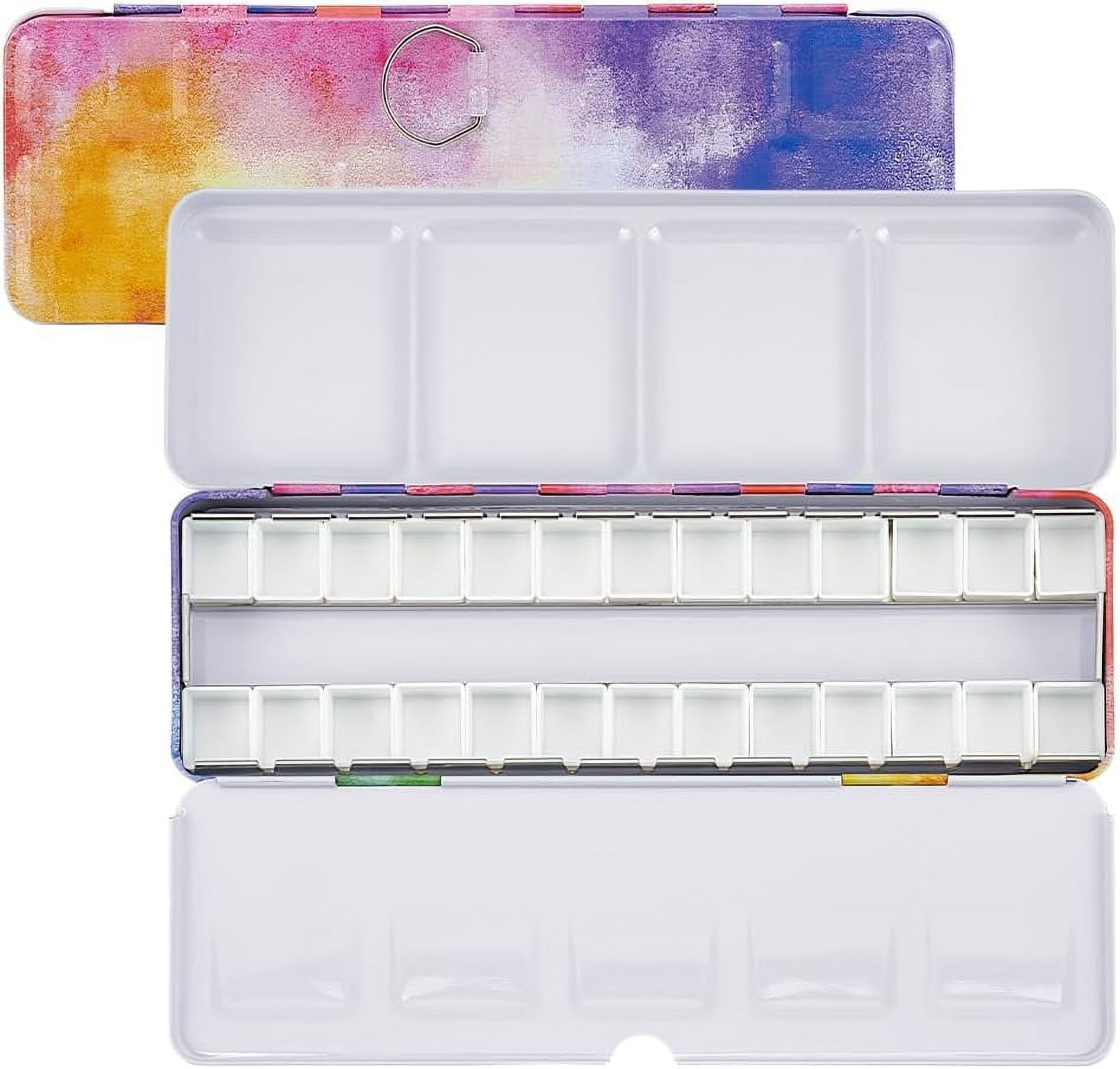 1Set Empty Watercolor Paint Palette Travel Watercolor Palette Metal ...