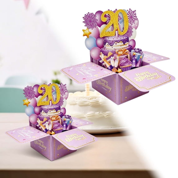 1Set Envelope + 3D Stereo Greeting Card + Small Card, Gold Glitter Pop ...