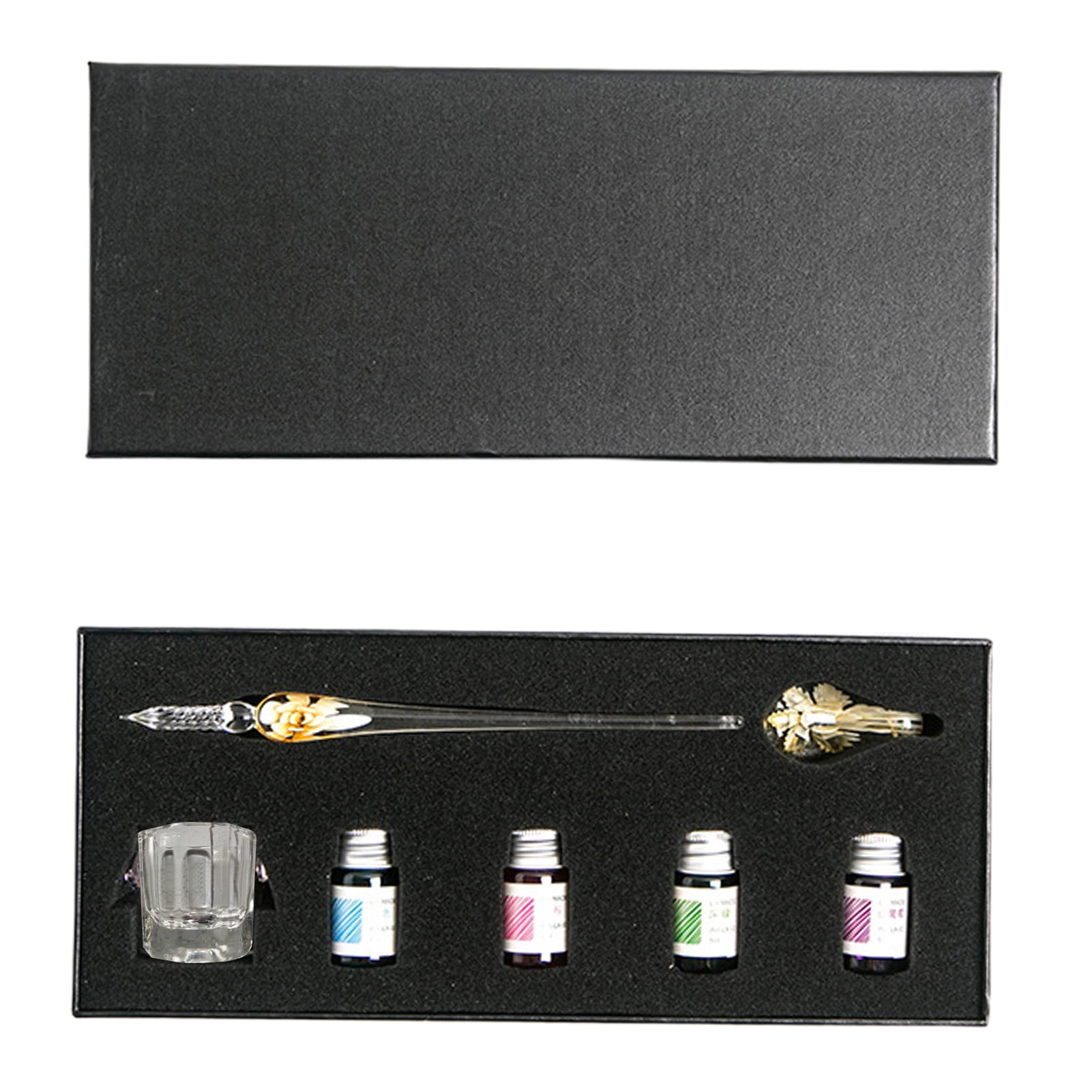 1Set Fountain Pen Flower Pen End Shape Smooth Writing Portable Crystal ...