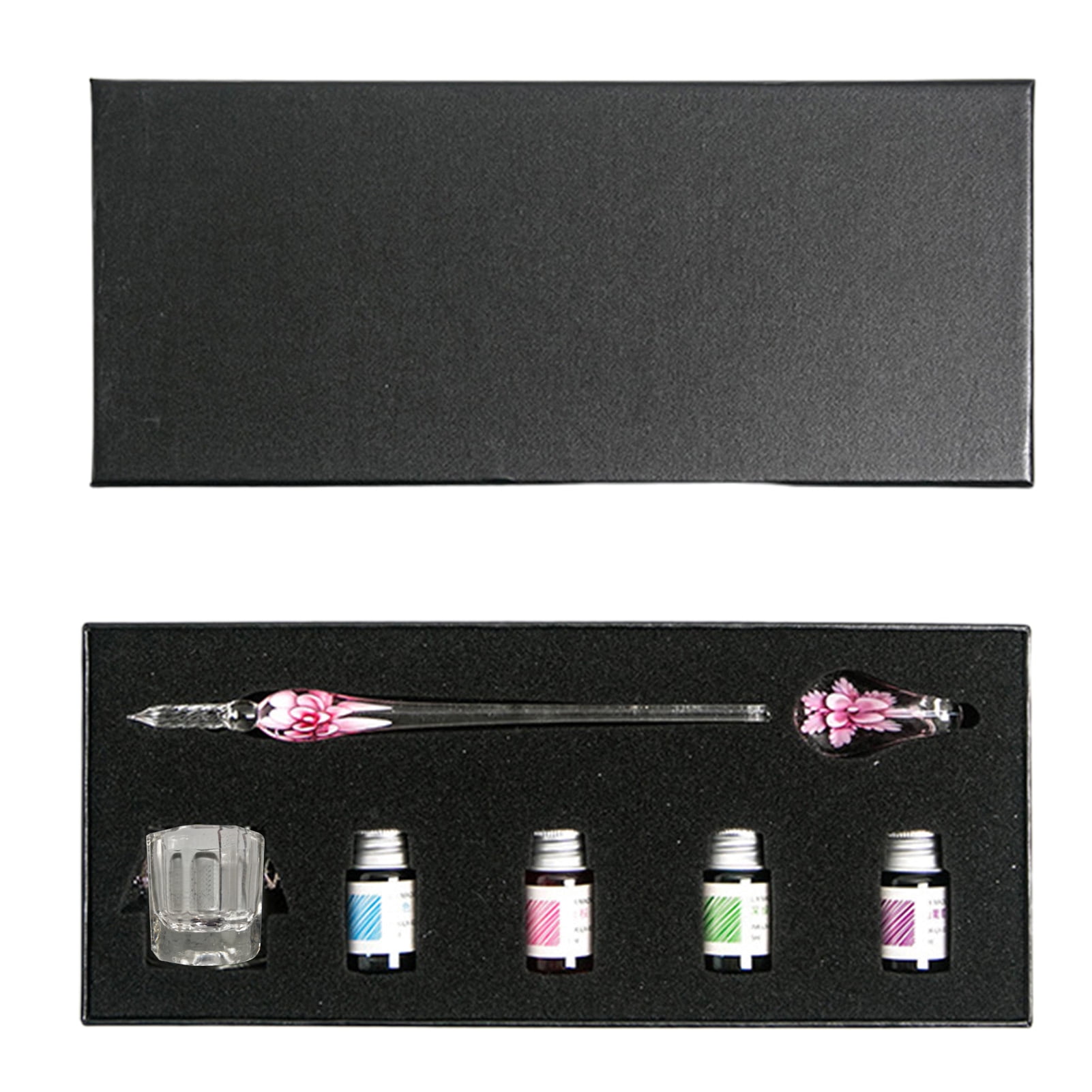 1Set Fountain Pen Flower Pen End Shape Smooth Writing Portable Crystal ...