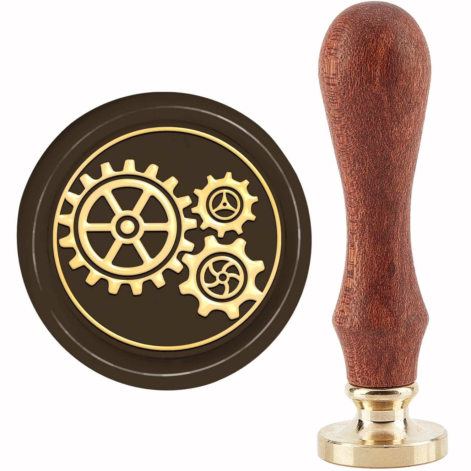 1Set Gear Wax Seal Stamp Toothed Wheel Sealing Wax Stamps 30mm Retro ...