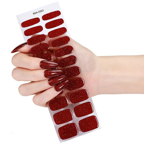 1Set Gel Nails Stickers 22pcs Color Variety Manicure Art Set Full Nails ...