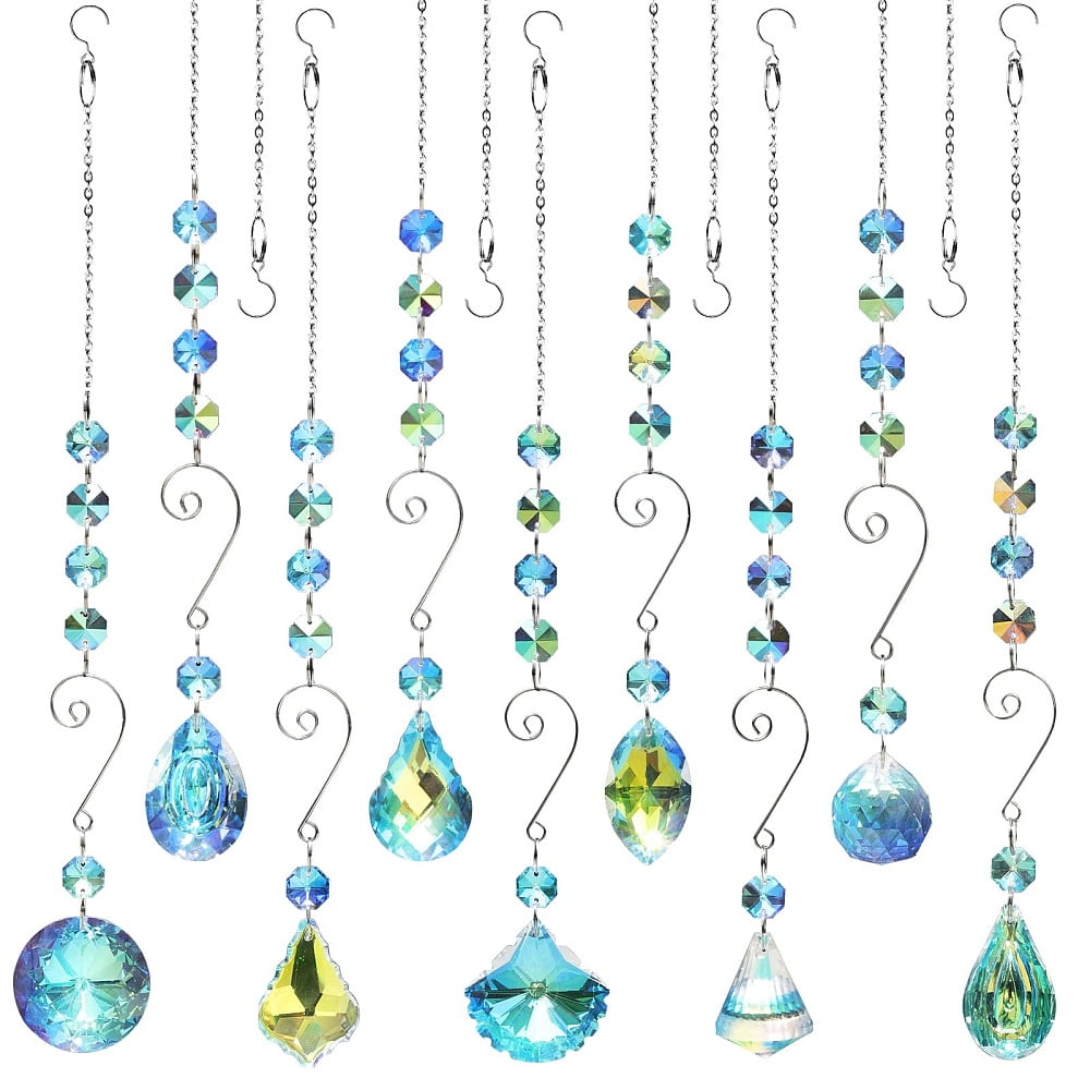 1Set Glass Teardrop/Cone/Oval/Round Pendant Decorations Hanging ...