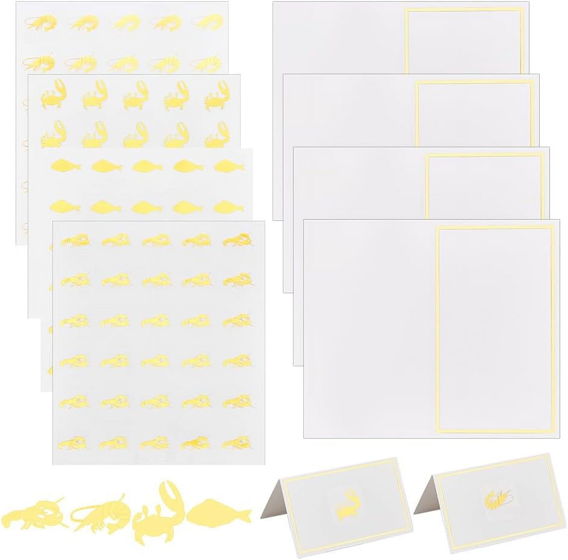 240pcs 4 Styles Gold Meal Stickers 1 Inch with 60pcs Blank Table Place ...