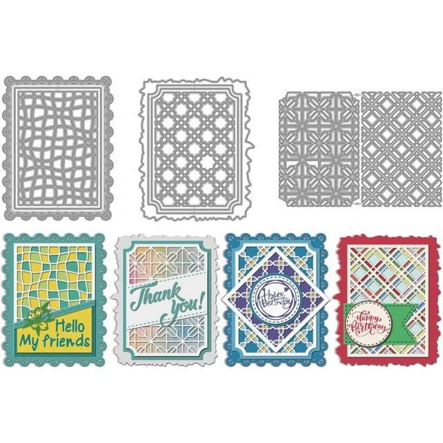 1Set Grid Theme Carbon Steel Cutting Dies Stencils for DIY Scrapbooking ...