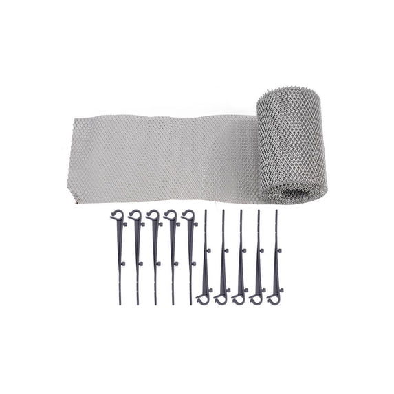 1Set Gutter Guard With 10Pcs Gray Hooks For Diy Cutting Leaf Rain Mesh ...
