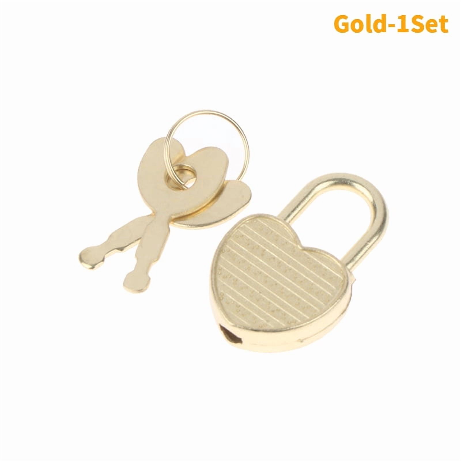 1Set Heart Shape Padlock Luggage Hardware Lock W/Lock For Diary Book ...