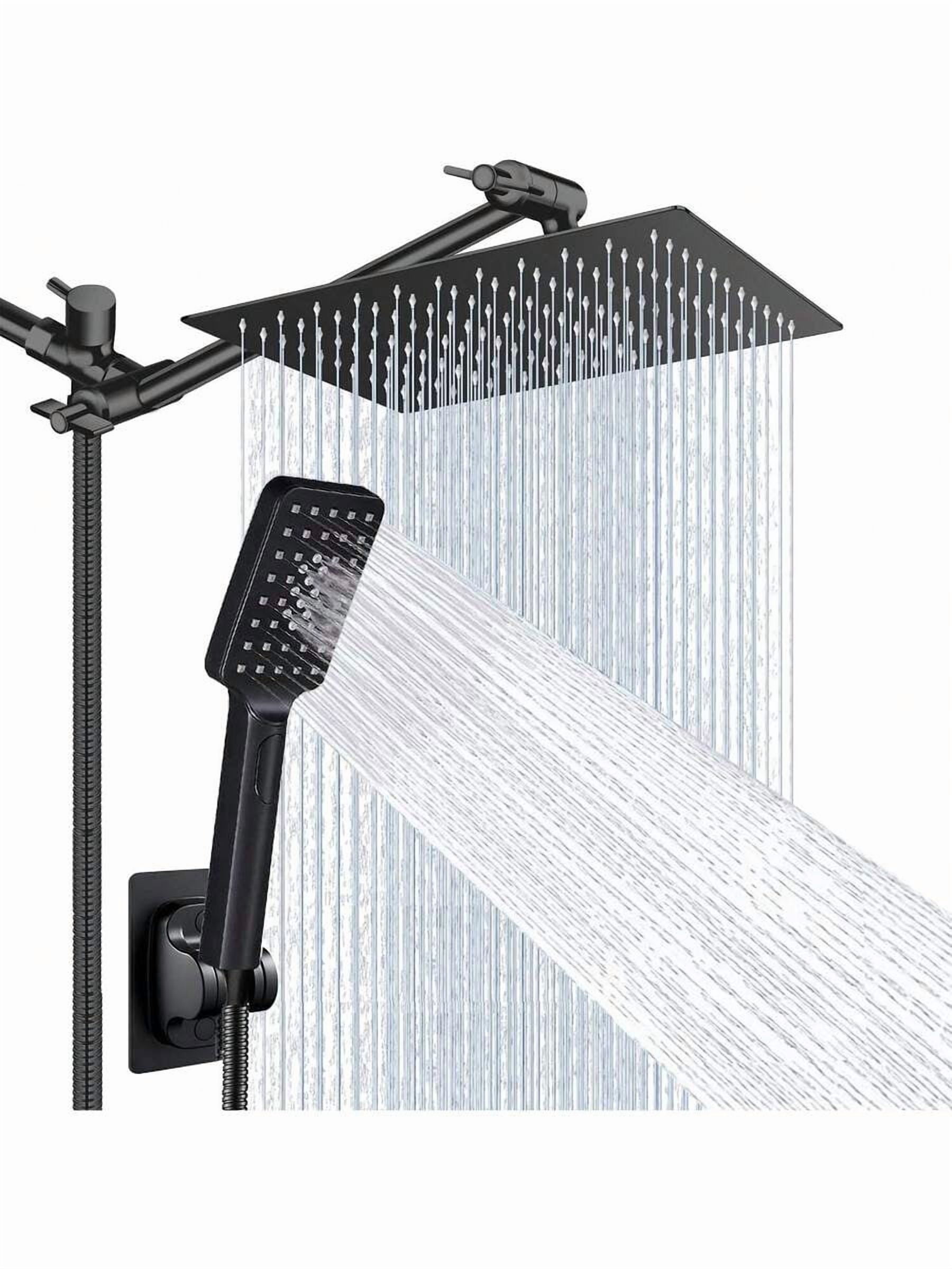 1Set High Pressure Shower Head Combo，10 Inch Rain Head & Handheld，With ...
