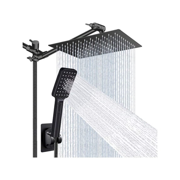1Set High Pressure Shower Head Combo，10 Inch Rain Head & Handheld，With ...