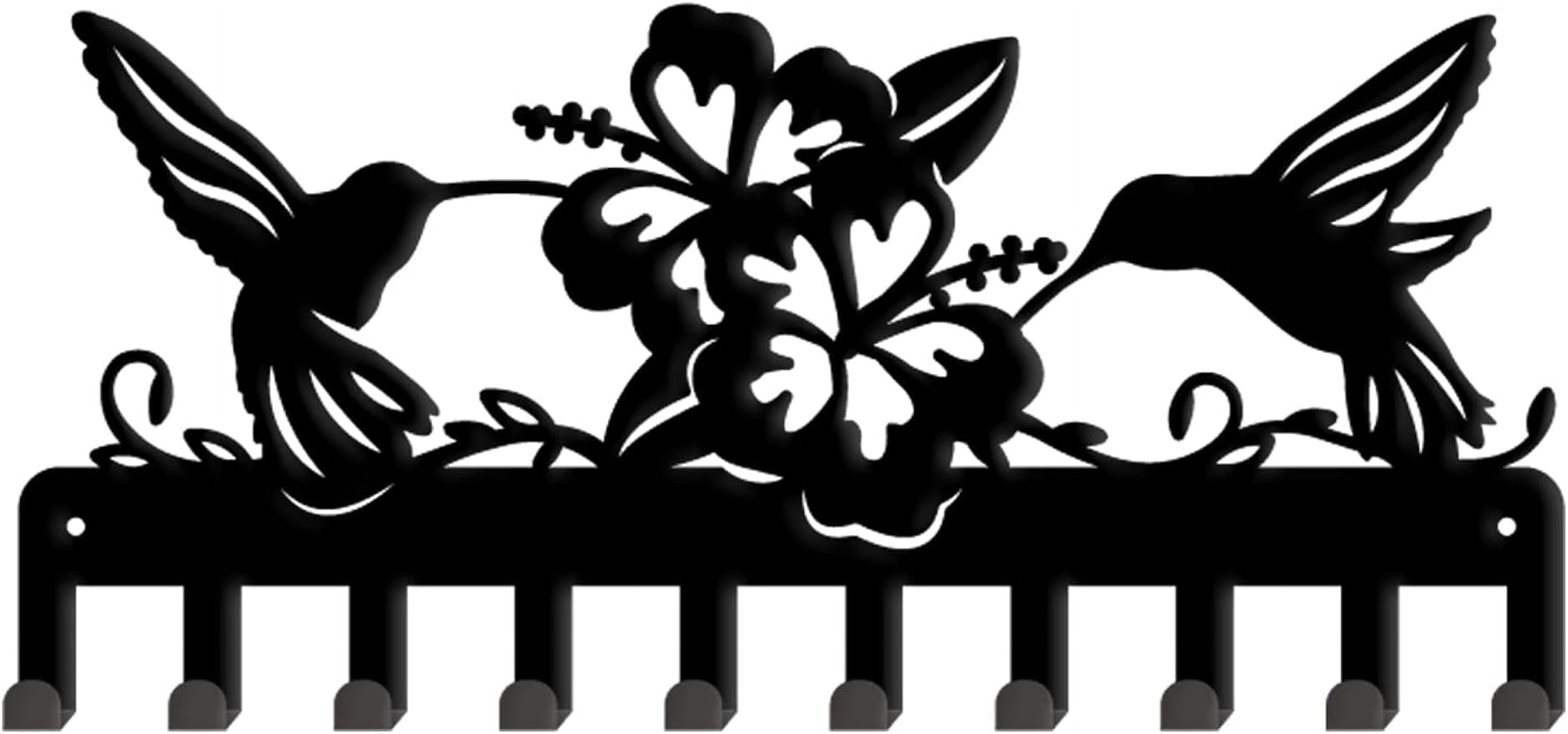 1Set Hummingbird Key Holder Flower Decoratice 10 Hooks Mounted Rack ...