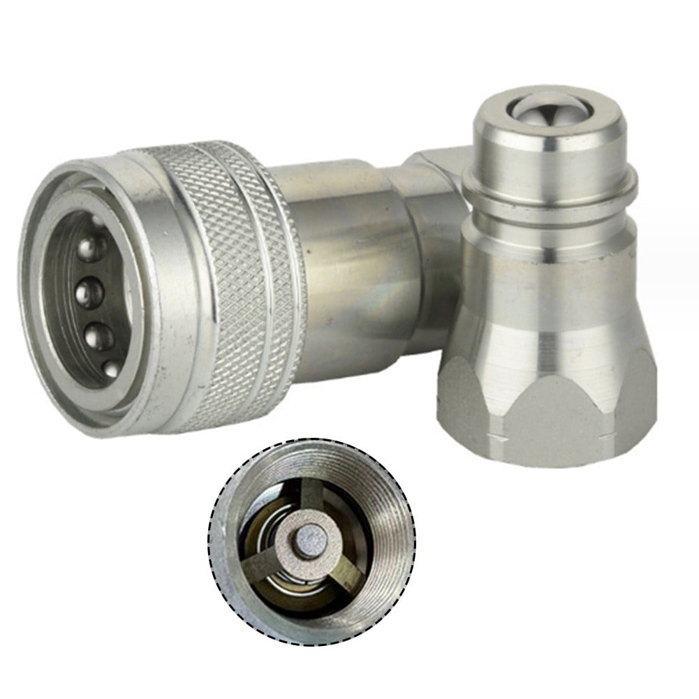 1Set Hydraulic Coupling Closed Type Carbon Steel Quick Connector With ...