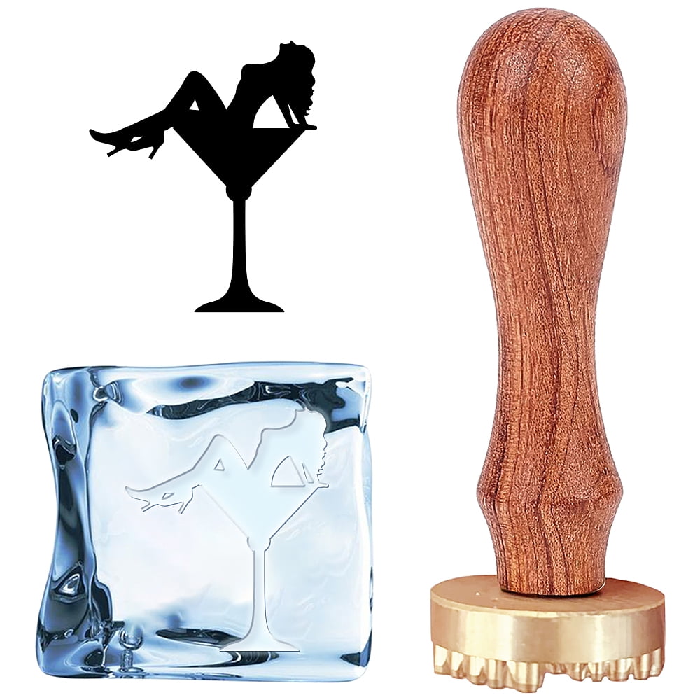 1Set Ice Stamp Beauty Ice Cube Stamp Cocktail Glass with 1.2 Inch ...