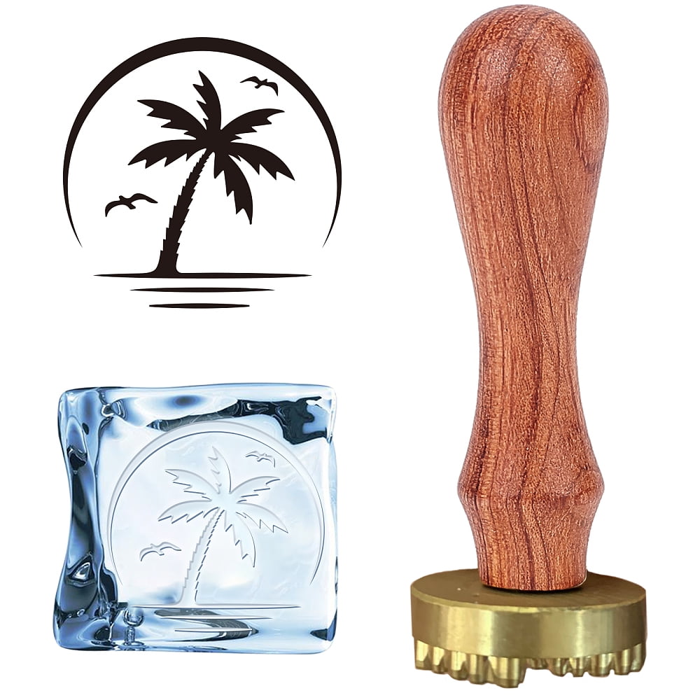 1Set Ice Stamp Ice Cube Stamp Coconut Tree Ice Branding Stamp with ...