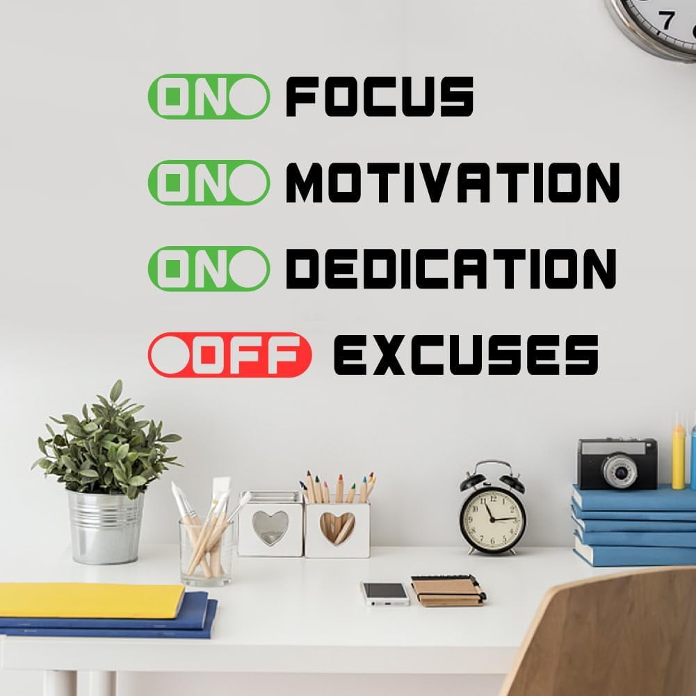 1Set Inspirational Quotes Wall Sticker On Off Wall Decals Focus ...