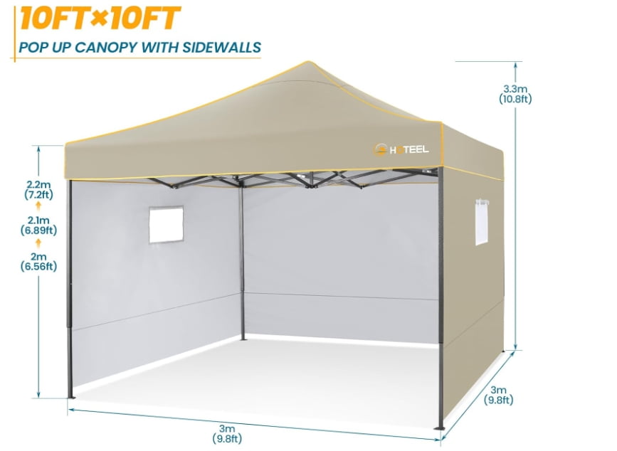 1Set Iron Pipe + Pu Pointed Roof 10*10Ft (3X3M) Solid Structure Folding ...