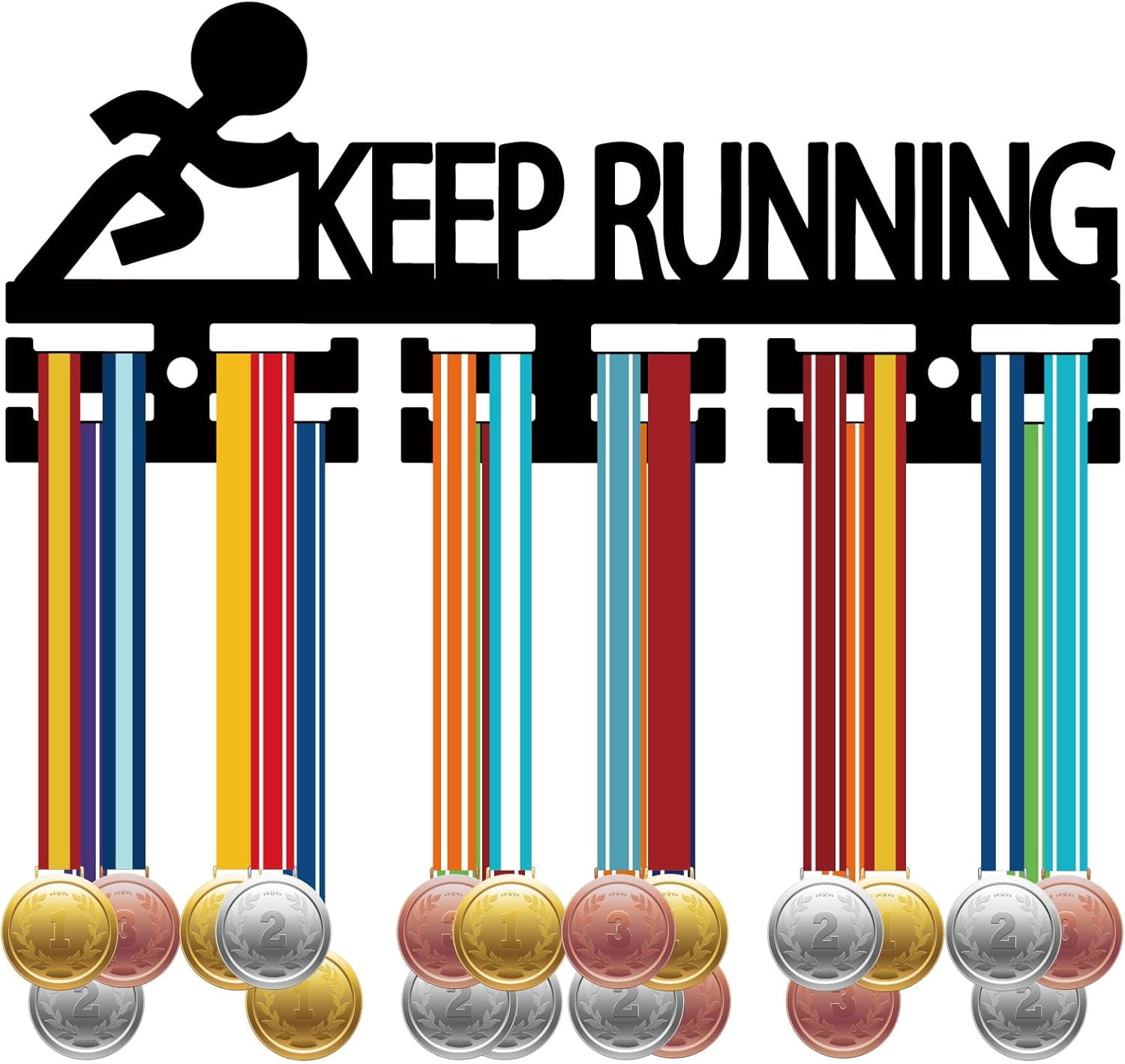 1Set Keep Running Medal Rack Display Acrylic Medal Wall Hangers Sport ...