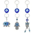 1Set Keychain with Lampwork & Alloy Split Key Rings Platinum Royal Blue ...