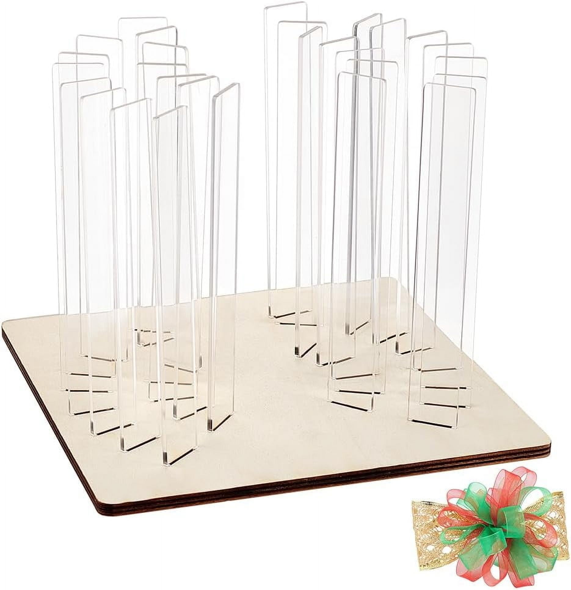 1Set Large Bow Maker Templates Square Wooden Base with 28pcs Acylic ...