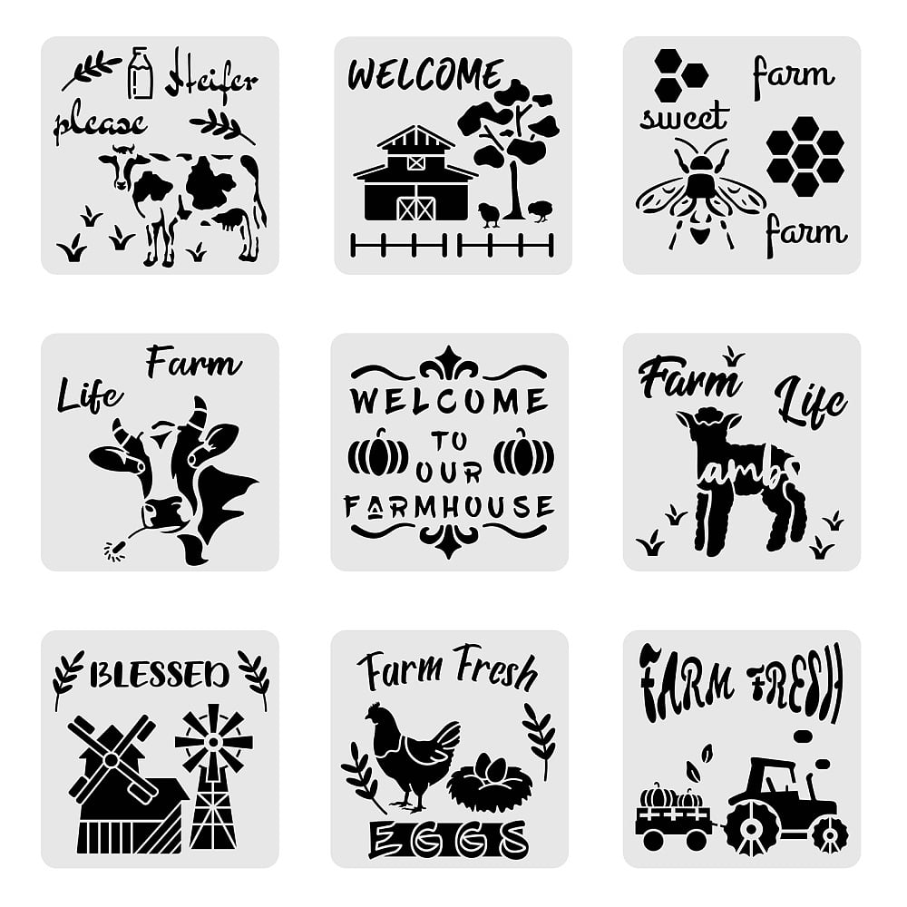 1Set Large Plastic Reusable Drawing Painting Stencils Templates for ...