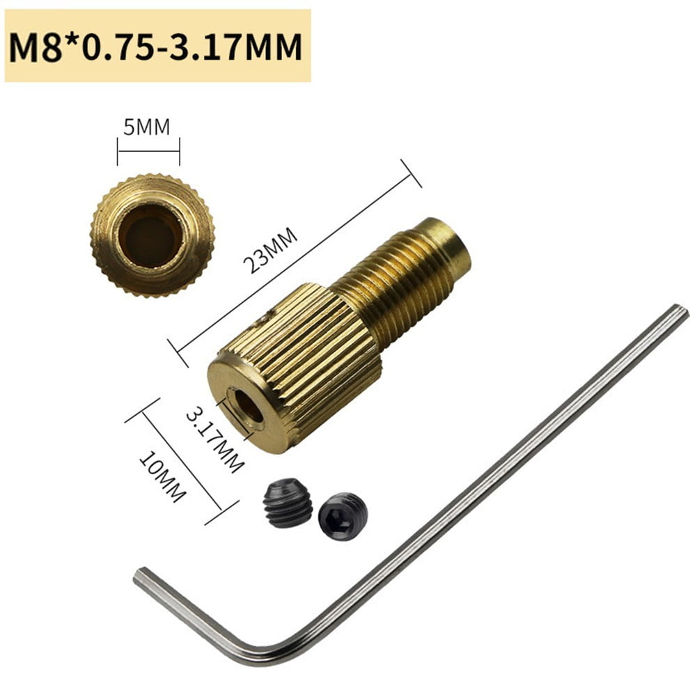 1Set M8 2/2.3/3.17/5mm Copper Drill Chuck Shaft Self-Tightening Mini ...