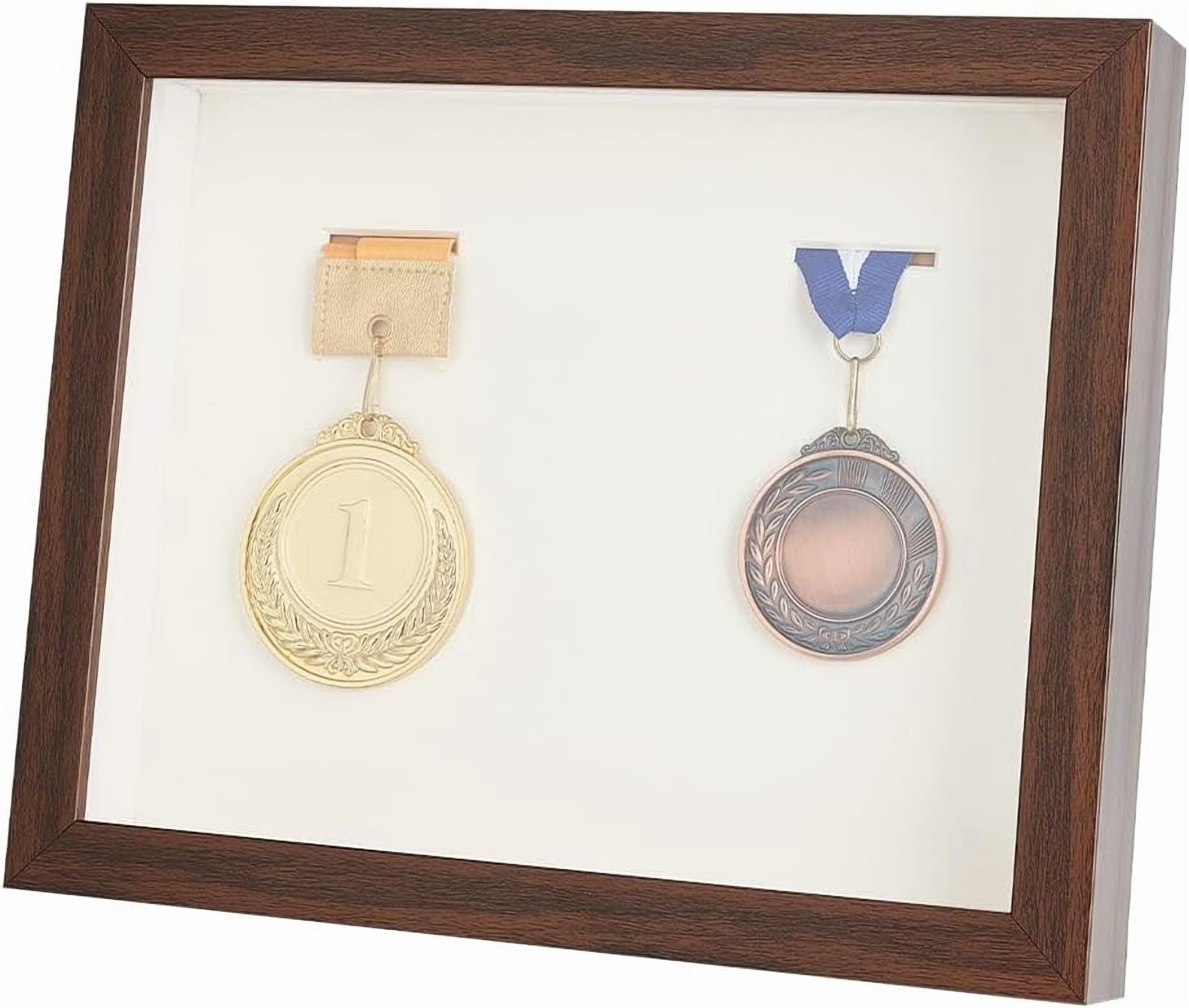 1Set Medal Display Shadow Box Coconut Brown Medal Display Case Natural ...
