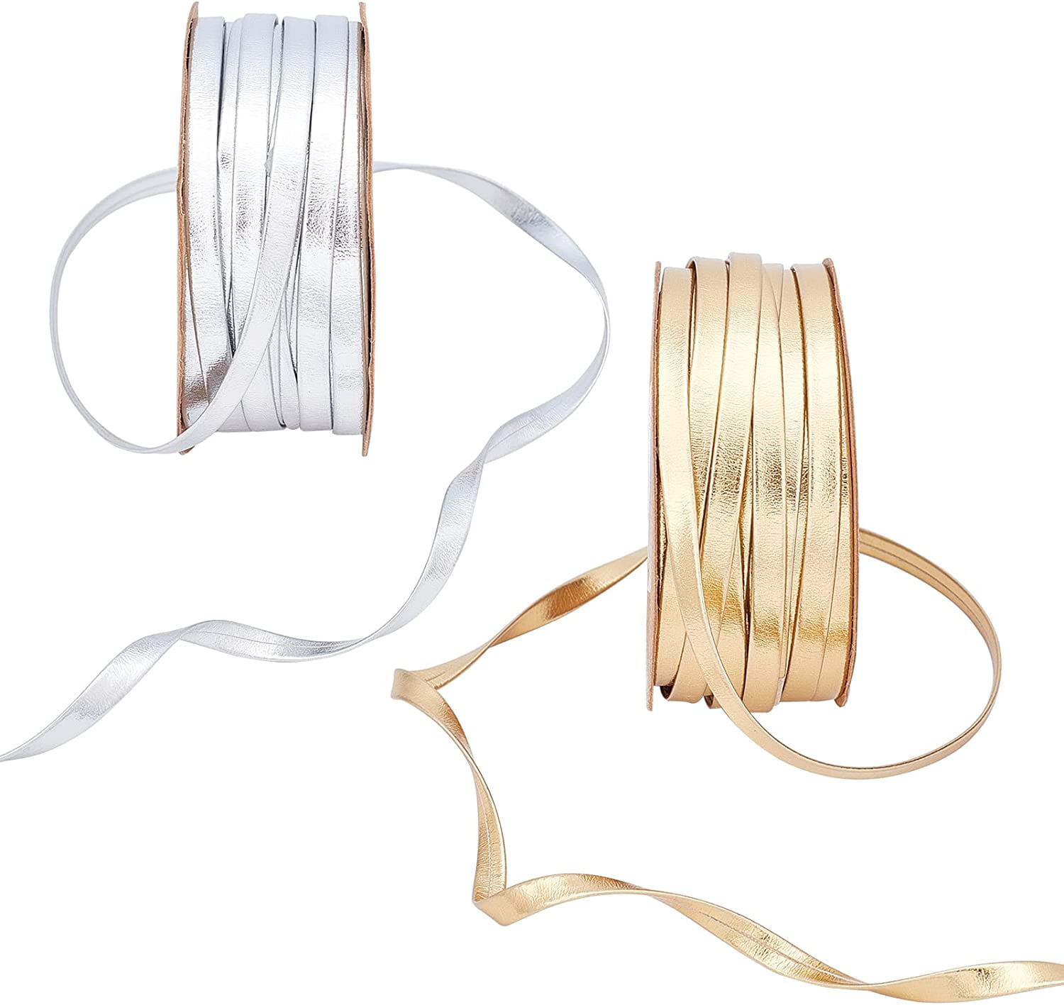 1Set Metallic Gold Silver Piping Trim 32.8 Yards 1/4" Satin Double Fold ...