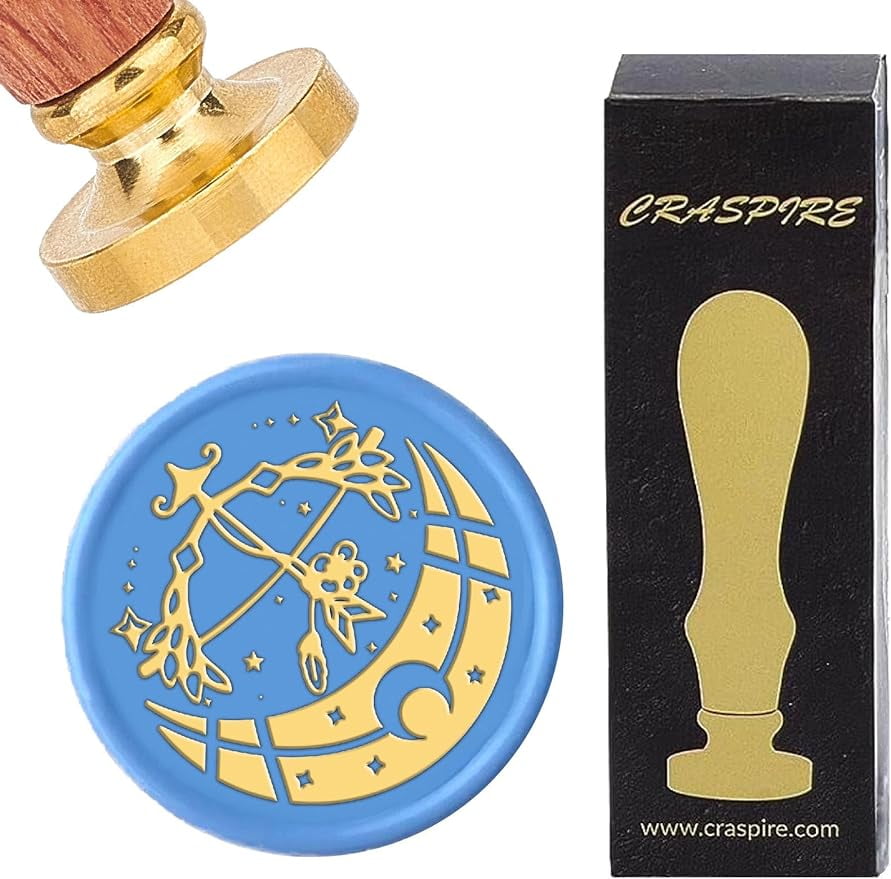 1Set Moon Wax Seal Stamp 25mm Removable Brass Head Vintage Bow and ...