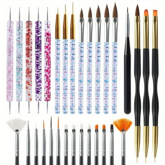 1Set Nail Art Brushes Nail Art Tool Set Dotting Tools Dust Brush ...